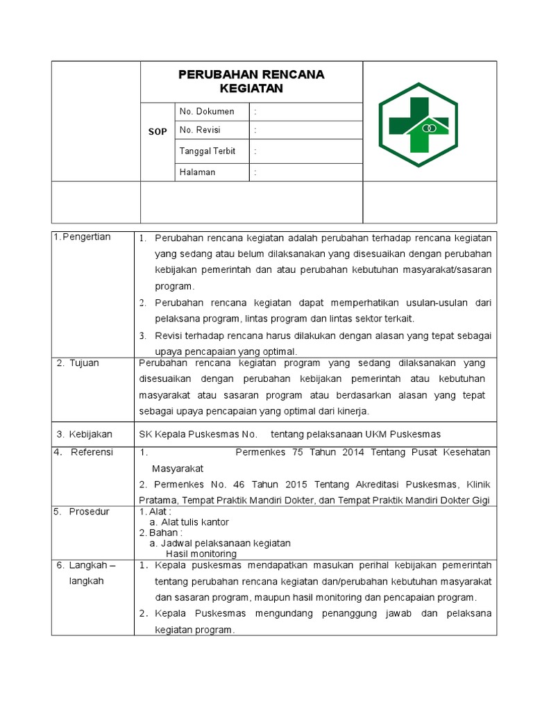 SOP Perubahan Rencana | PDF