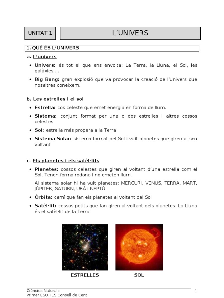 Unitat 1. El Sistema Solar | PDF