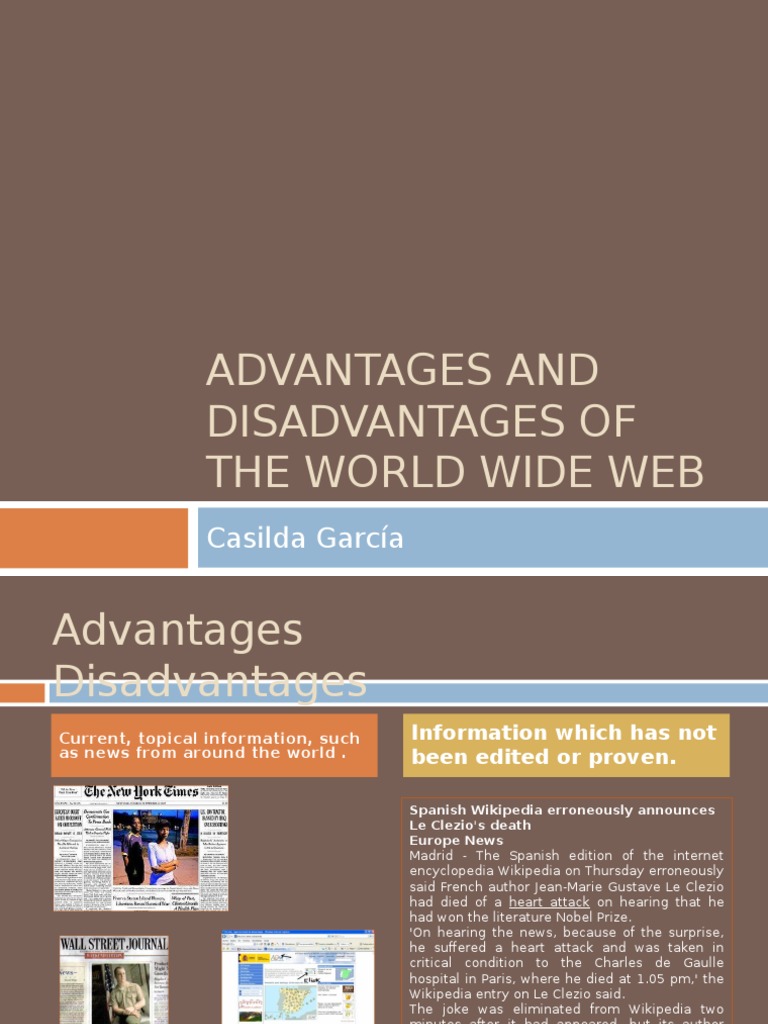 Pros and Cons of the World Wide Web | PDF | Wikipedia | World Wide Web