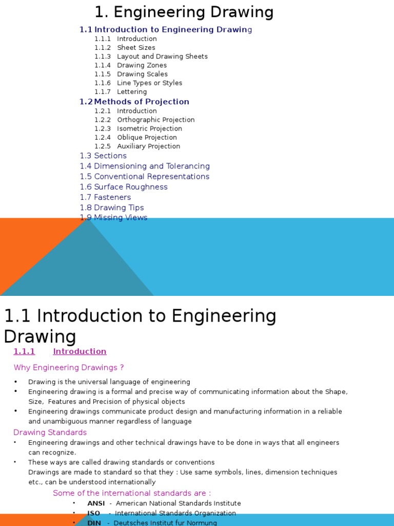 1.1 Introduction to Engineering Drawing
