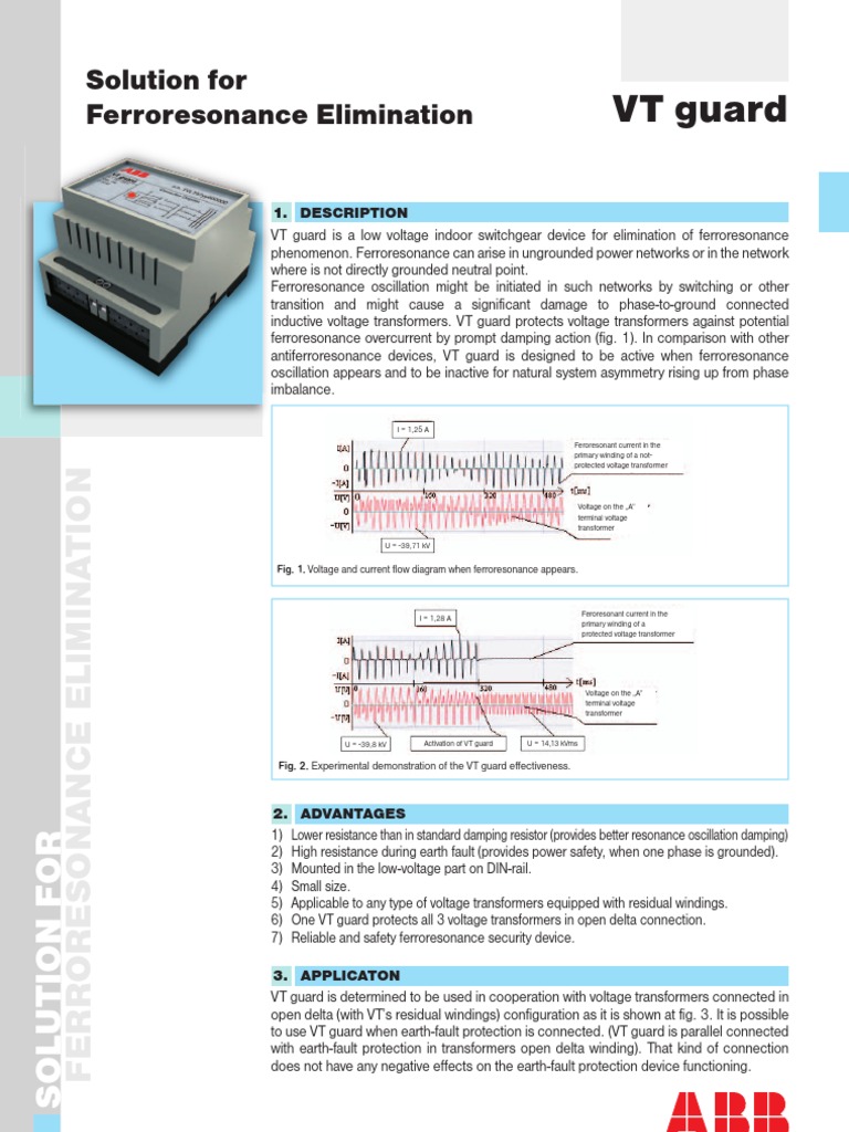 VT Guard for Ferroresonance Protection | PDF | Transformer | Voltage