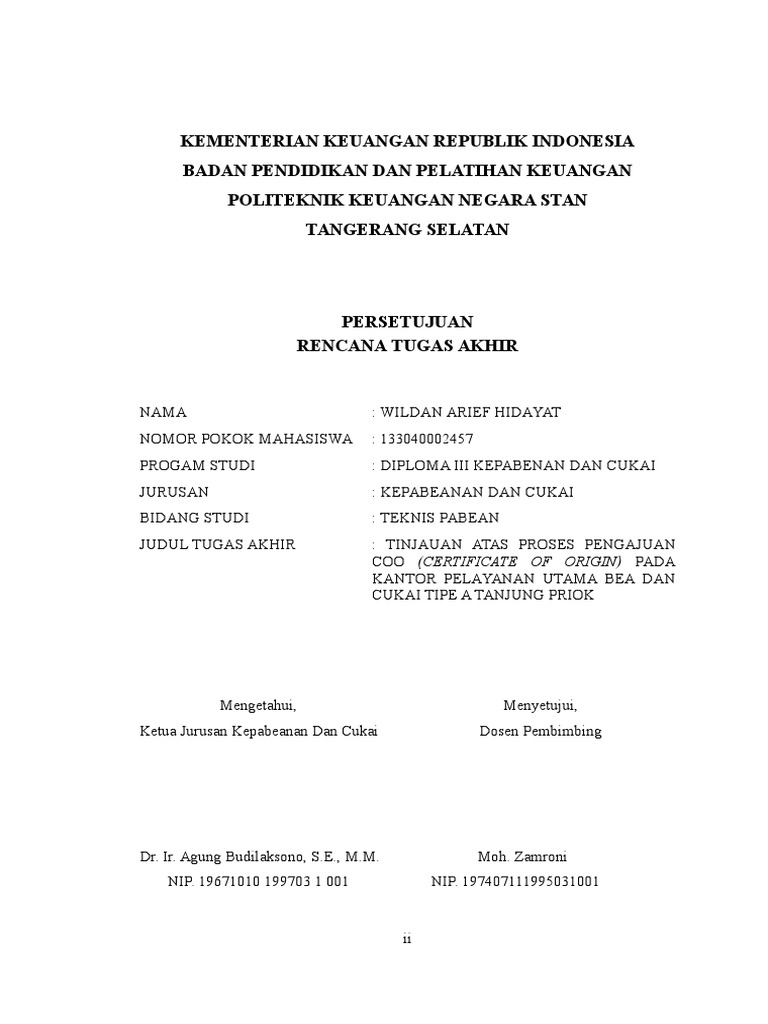 Lembar Persetujuan Proposal | PDF