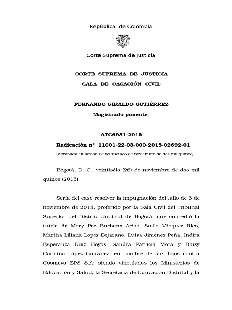 Ejemplo De Sentencia De Corte Suprema De Justicia Juez Derecho