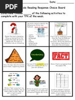 Nonfiction Reading Response | PDF | Games & Activities
