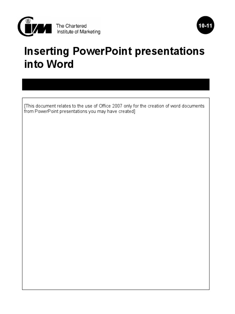 Insert PowerPoint into Word 2007 | PDF | Career & Growth | Computers