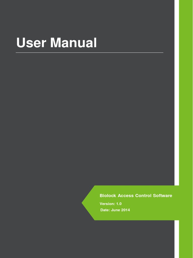 Biolock Access Control Manual | PDF | Installation (Computer Programs) | Backup