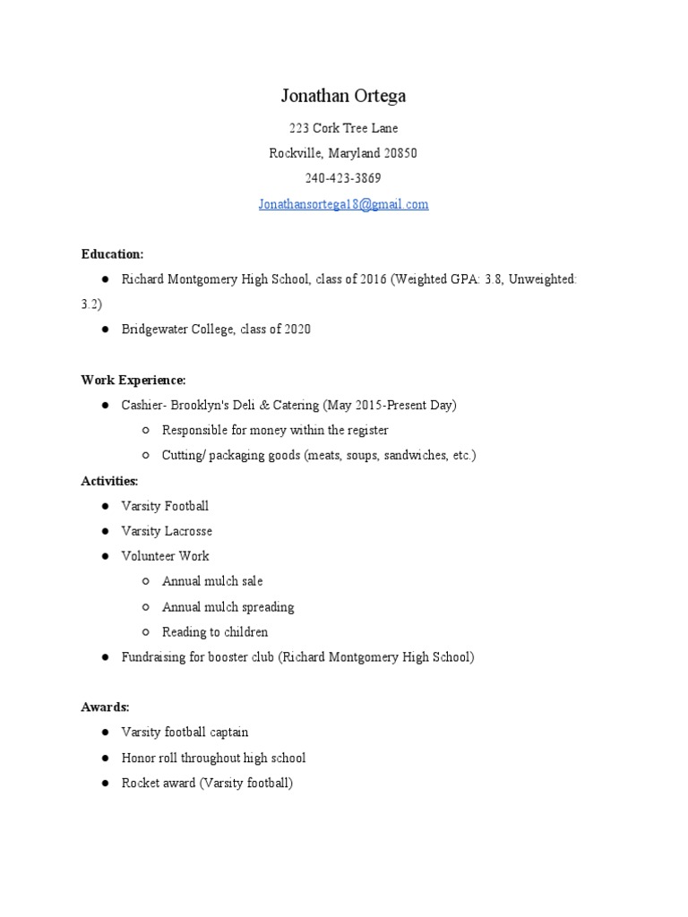 English Resume PDF