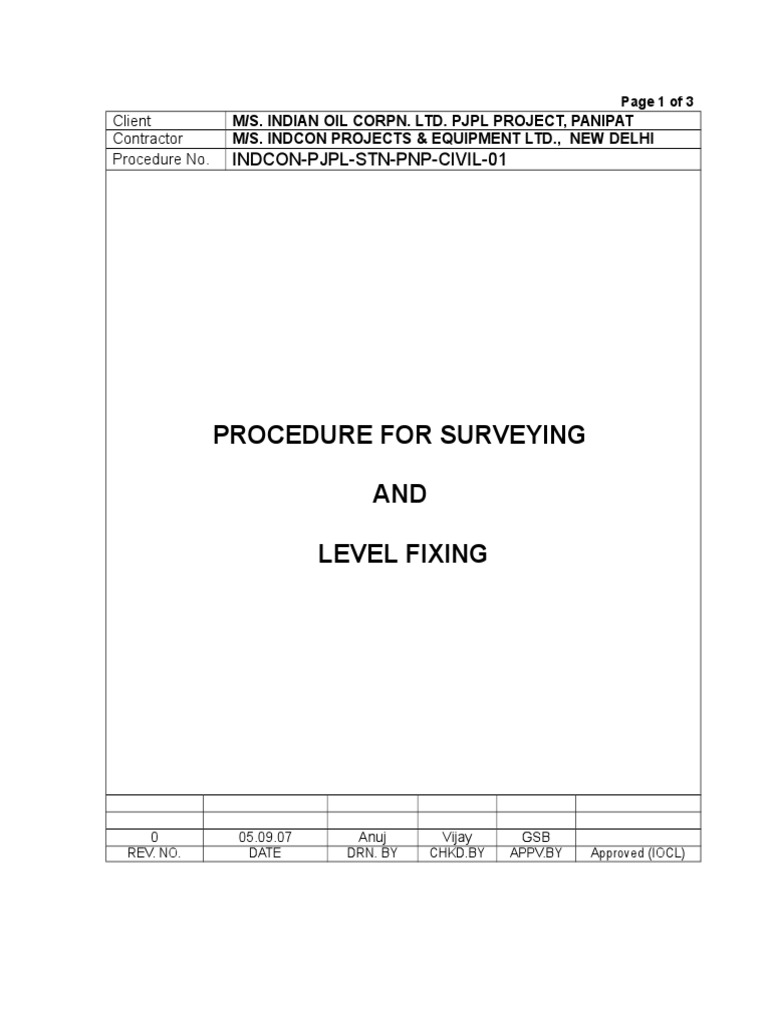 Surveying Procedure for PJPL Project | PDF | Computers | Technology ...