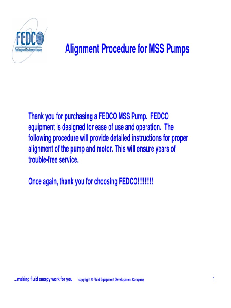 Alignment Procedure PLF | PDF | Pump | Screw