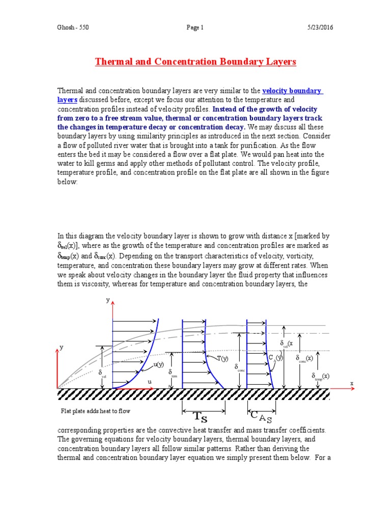 Thermal and Concentration Boundary Layers | PDF | Boundary Layer | Heat Transfer