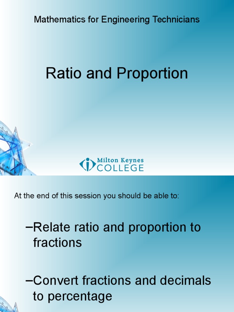 Proportion Concepts in Engineering | PDF | Fraction (Mathematics) | Ratio