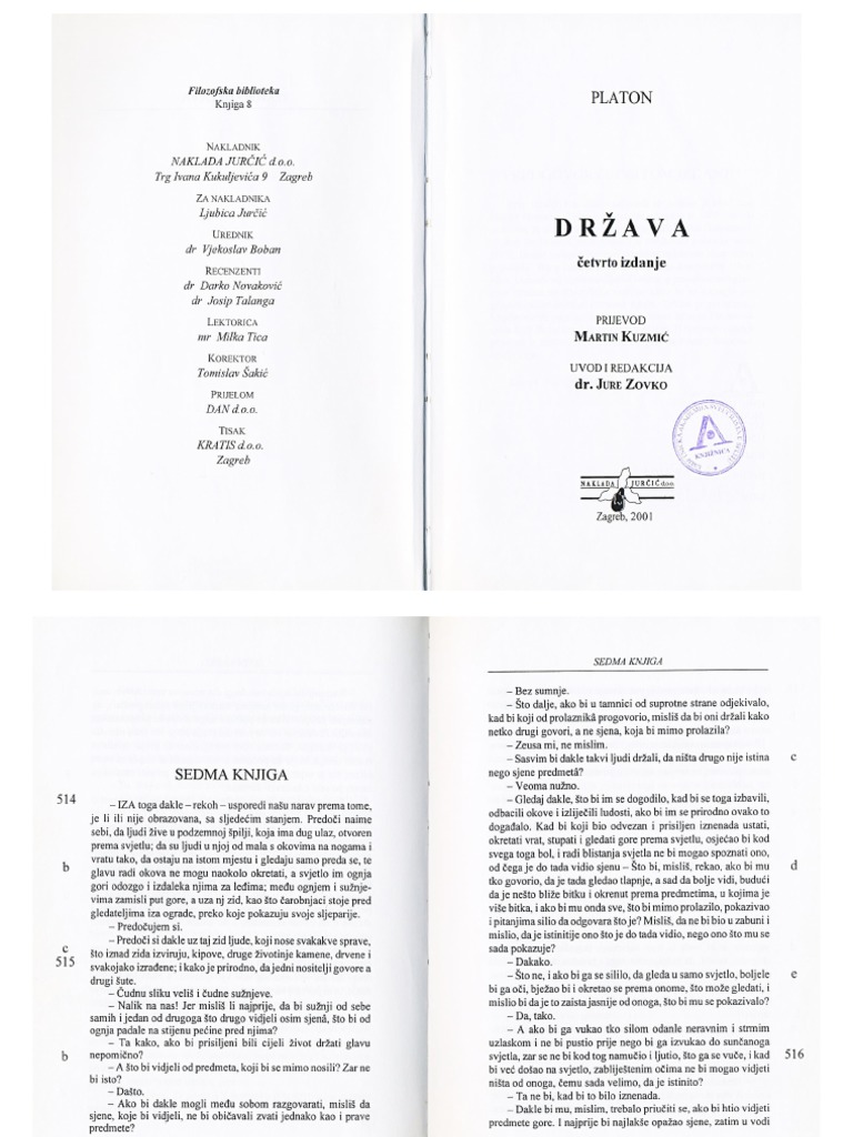 Platon Drzava - Dio VII Knjige - Alegorija Spilje | PDF