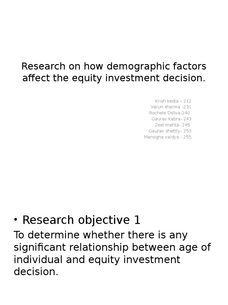 Research On How Demographic Factors Affect The Equity | PDF | Investing ...