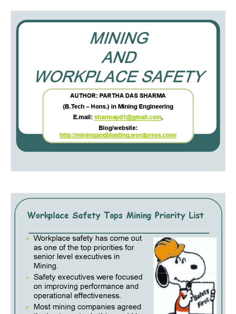 Mining and Workplace Safety | Occupational Safety And Health | Safety