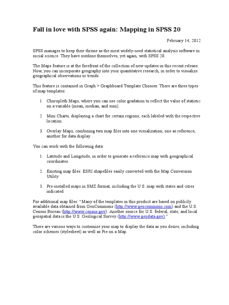 Apunte SPSS Maps | PDF | Geographic Information System | Computer File