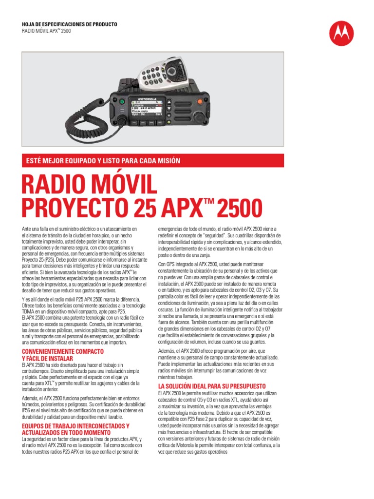 Apx 2500 | PDF | Frecuencia ultra alta | Telefonía móvil
