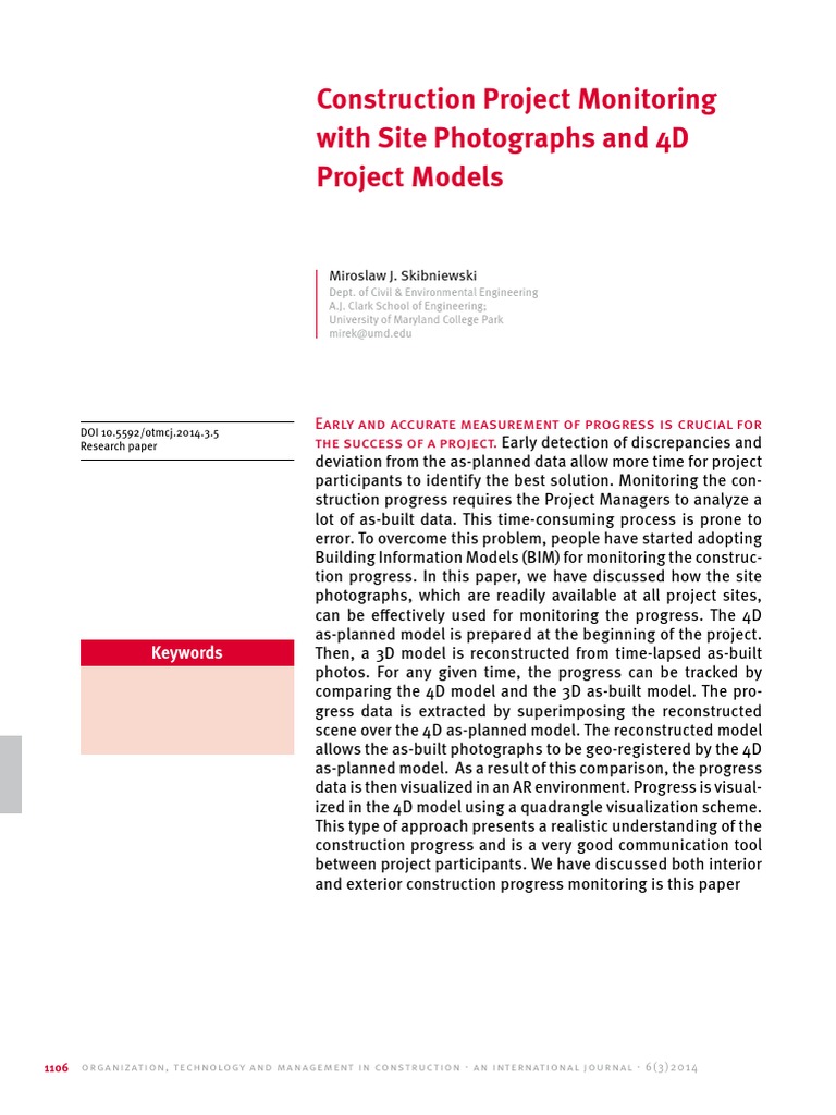 Construction Progress Monitoring Using BIM | PDF | 3 D Modeling ...