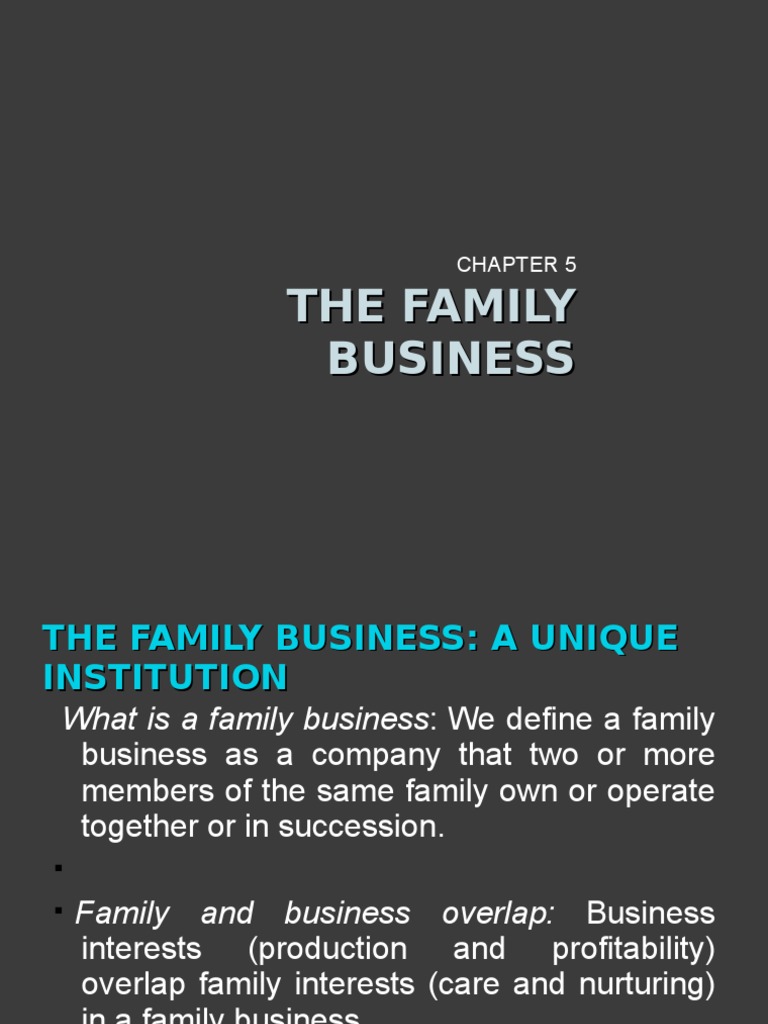 Family Business Dynamics and Succession | PDF | Family | Entrepreneurship