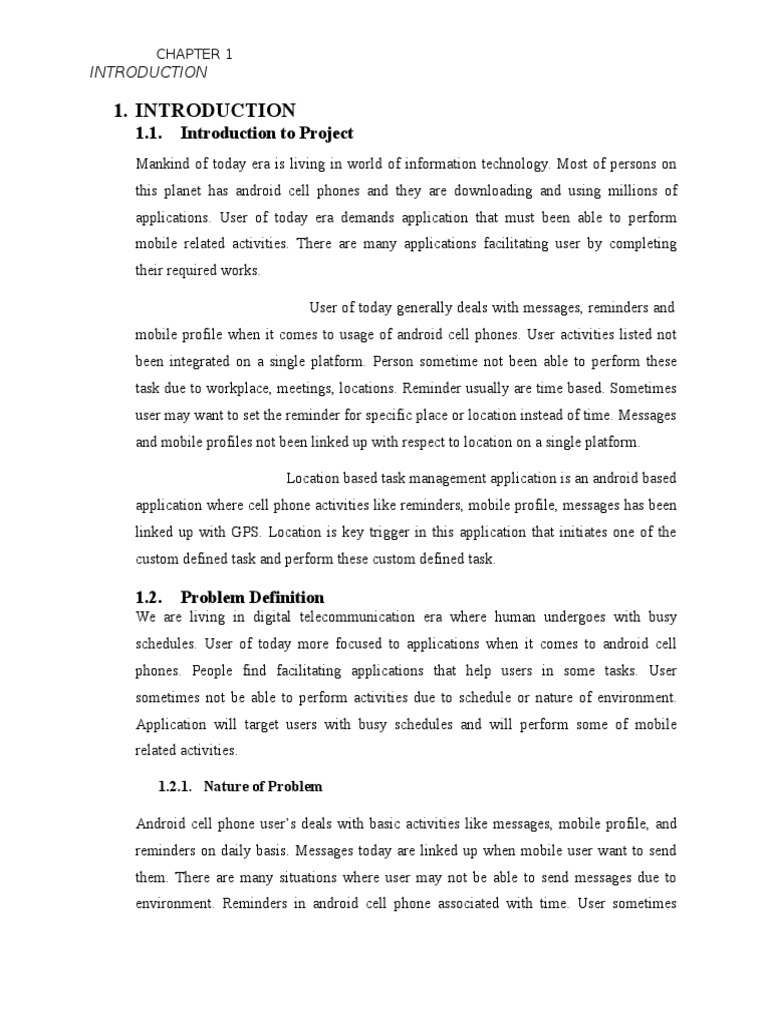 1.1. Introduction To Project: 1.2.1. Nature of Problem | PDF | Software ...