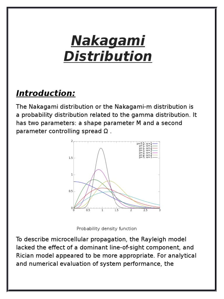 Nakagami Distribution: Probability Density Function | PDF | Probability ...
