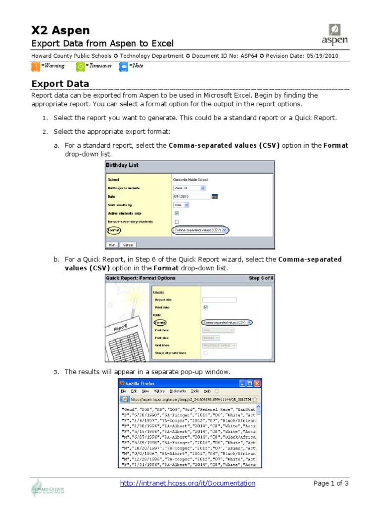 Exporting Aspen Data to Excel Guide | PDF | Comma Separated Values ...