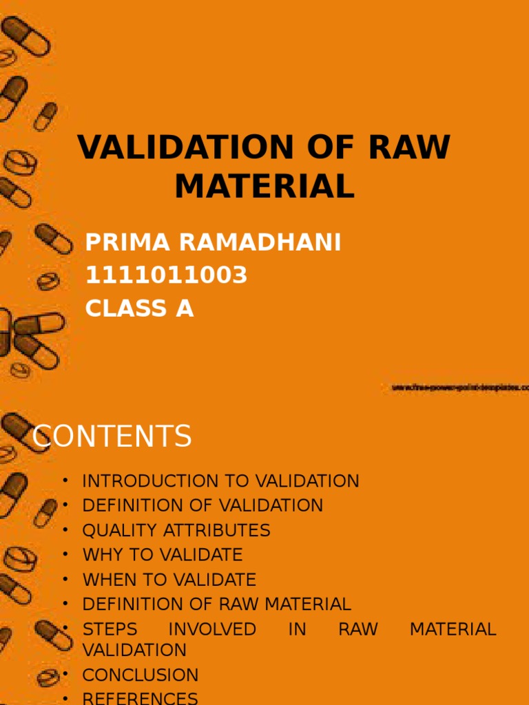 Validation of Raw Material | Shelf Life | Verification And Validation