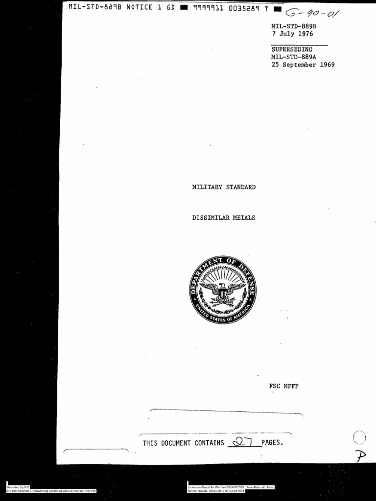 Mil STD 889 Dissimilar Metals | Download Free PDF | Corrosion | Metals