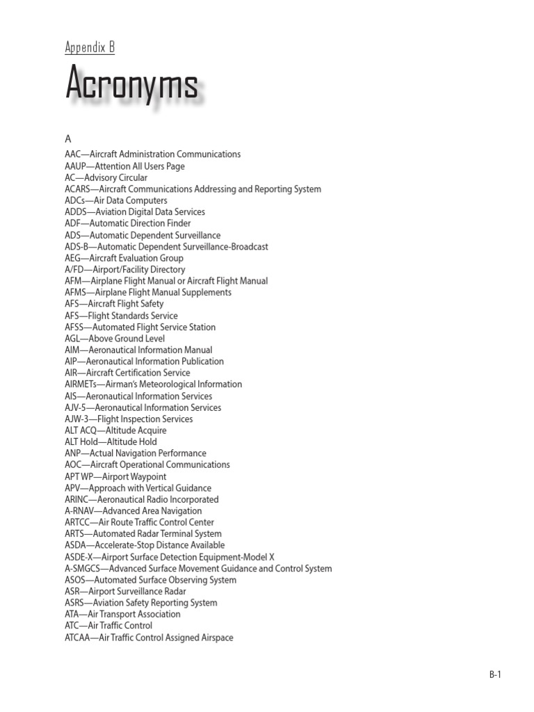 Appendix B | PDF | Air Traffic Control | Instrument Flight Rules