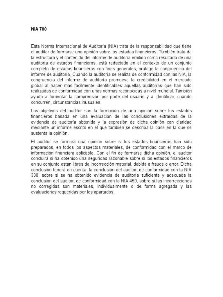 Resumen Nia 700 705 y 706