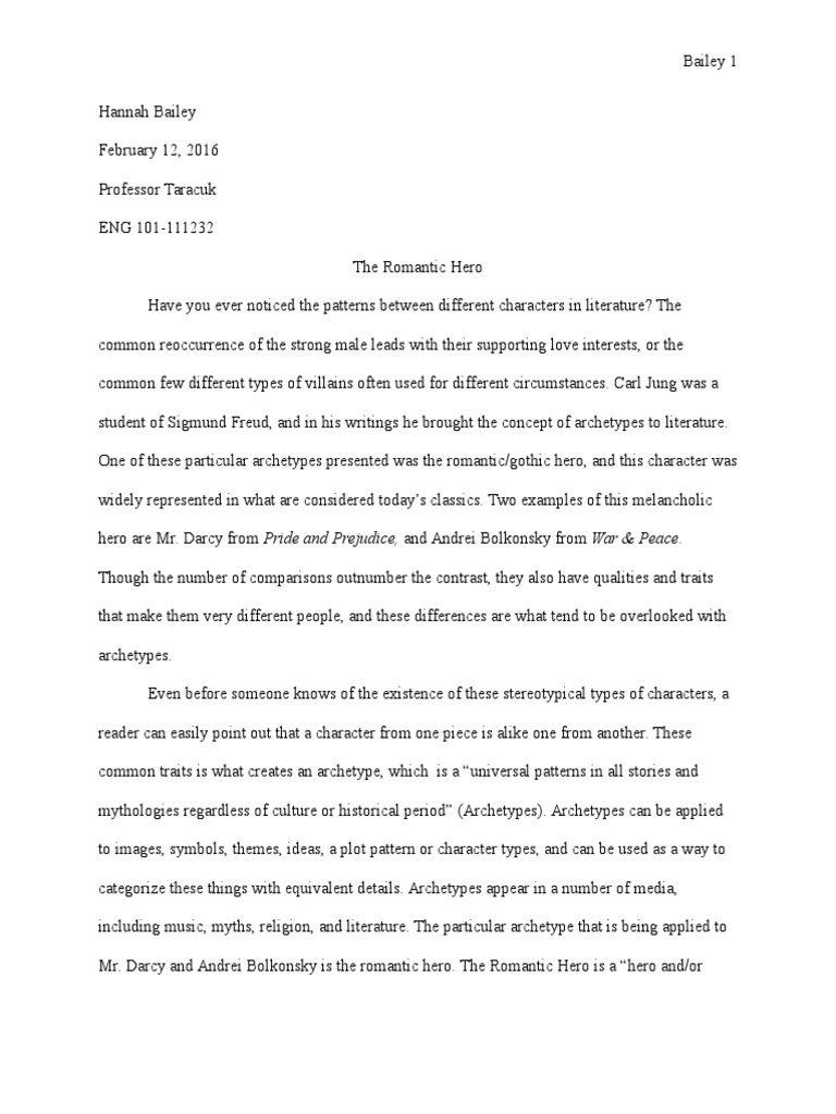 Romantic Heroes: Darcy vs. Bolkonsky | PDF | Pride And Prejudice | Hero