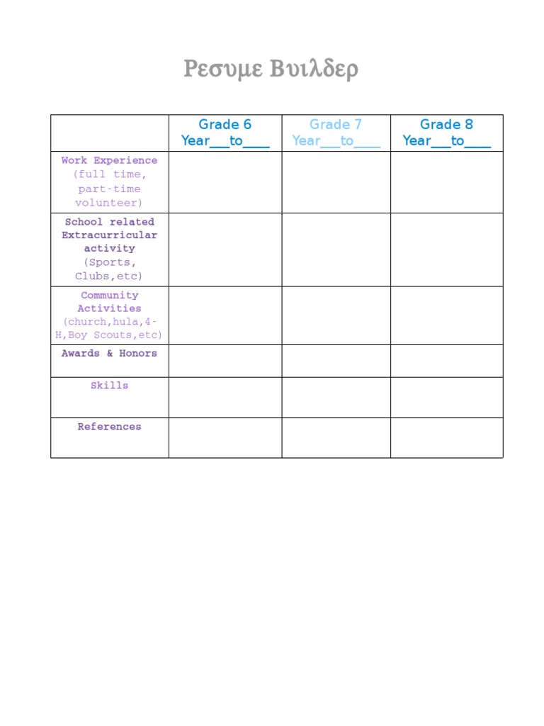 Resume Builder | PDF