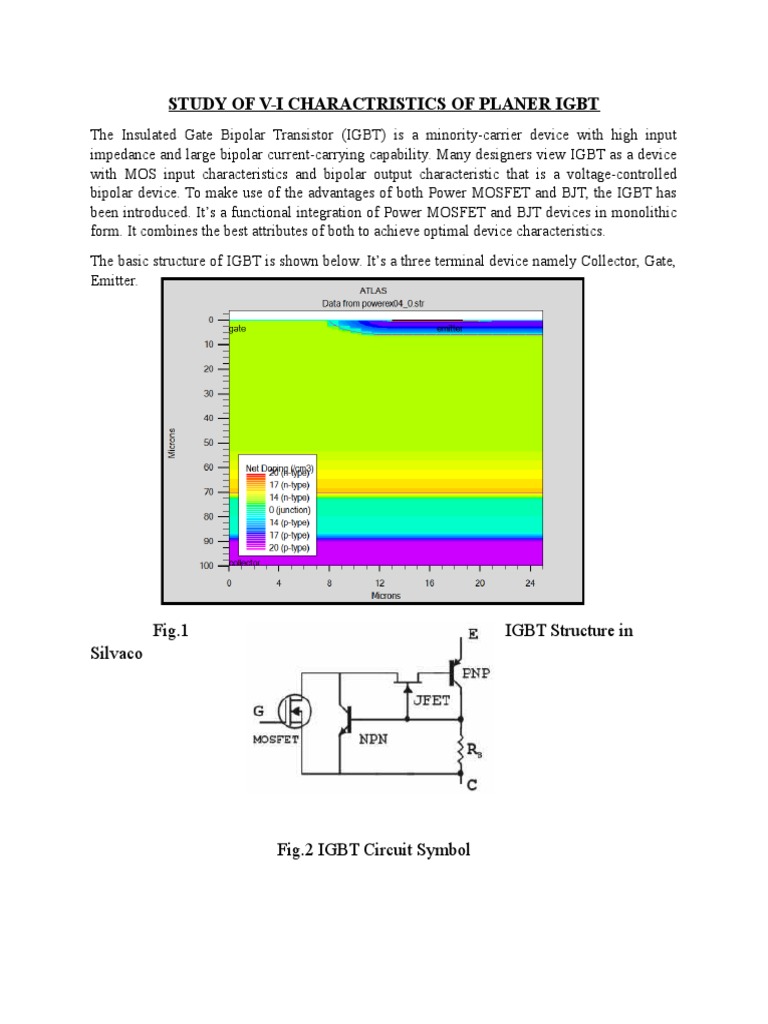 Study of V-I Charactristics of Planer Igbt: Fig.1 IGBT Structure in Silvaco | PDF | Bipolar ...