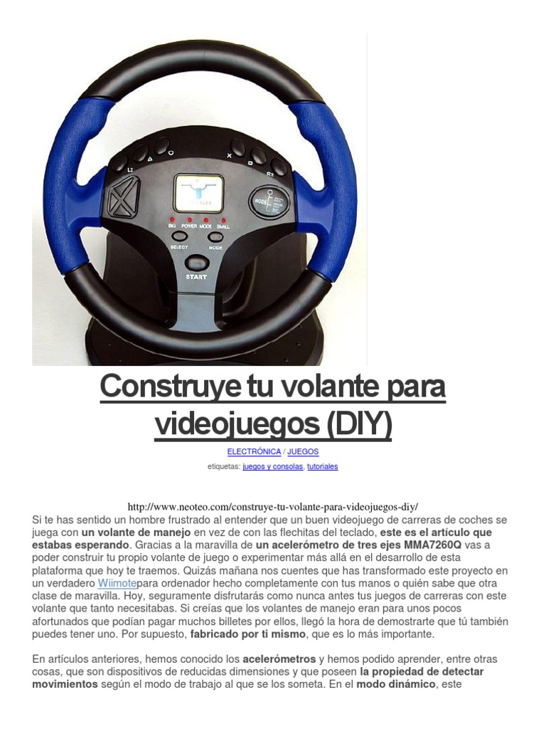 Construye Tu Volante para Videojuegos (DIY) | PDF | Microcontrolador ...