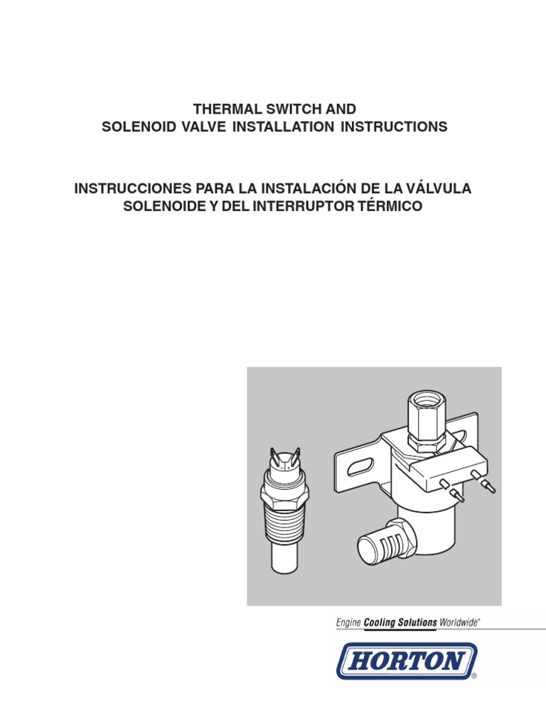Horton Thermal Switch Installation Instructions | PDF | Chemical ...