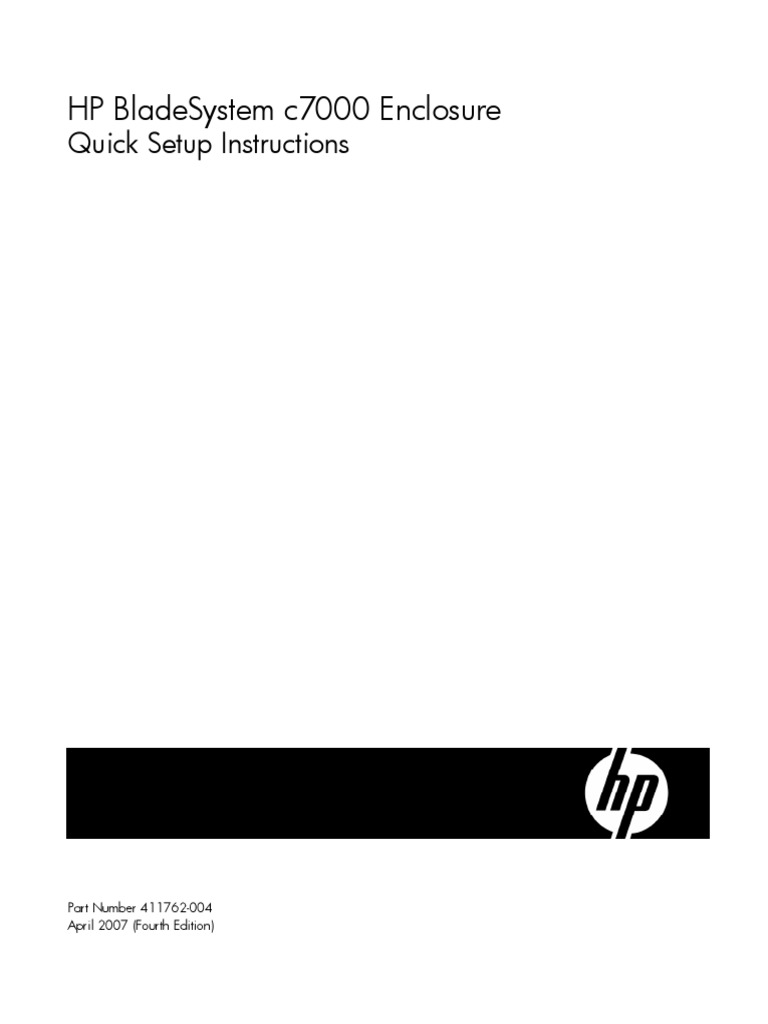 HP BladeSystem c7000 Enclosure | PDF | Electrical Connector | Ip Address