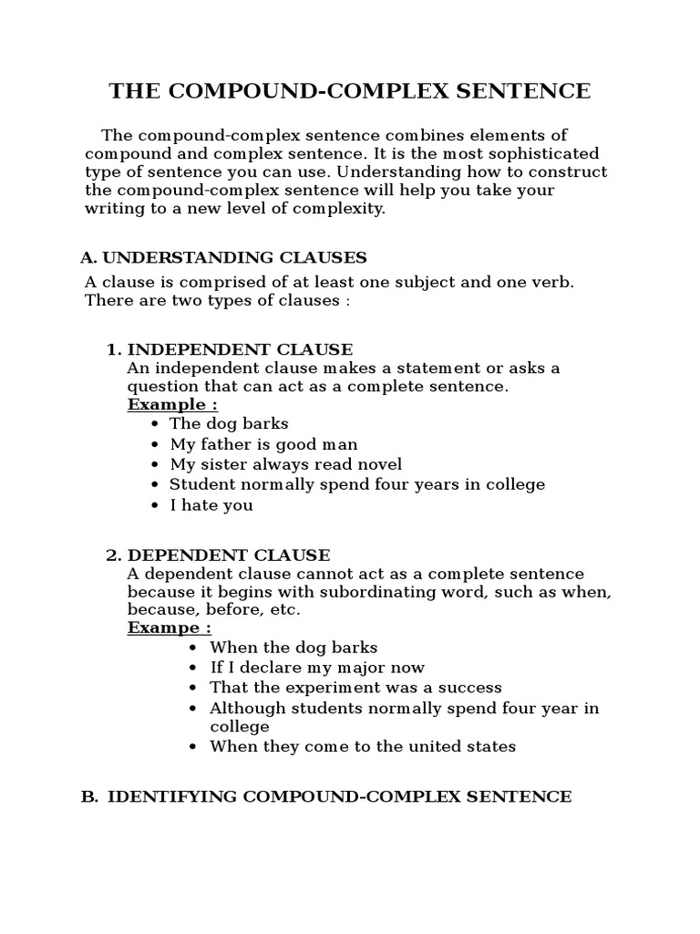 Compound Complex | PDF | Linguistic Morphology | Language Mechanics