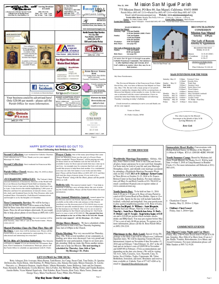 OMSM NEW 5-22-16 Engl PDF | PDF | Eucharist | Michael (Archangel)