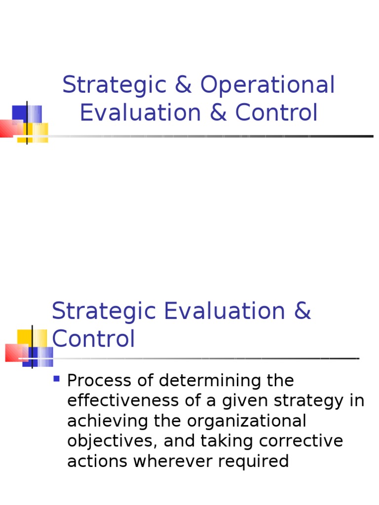 Strategic and Operational Control Overview | PDF | Evaluation ...