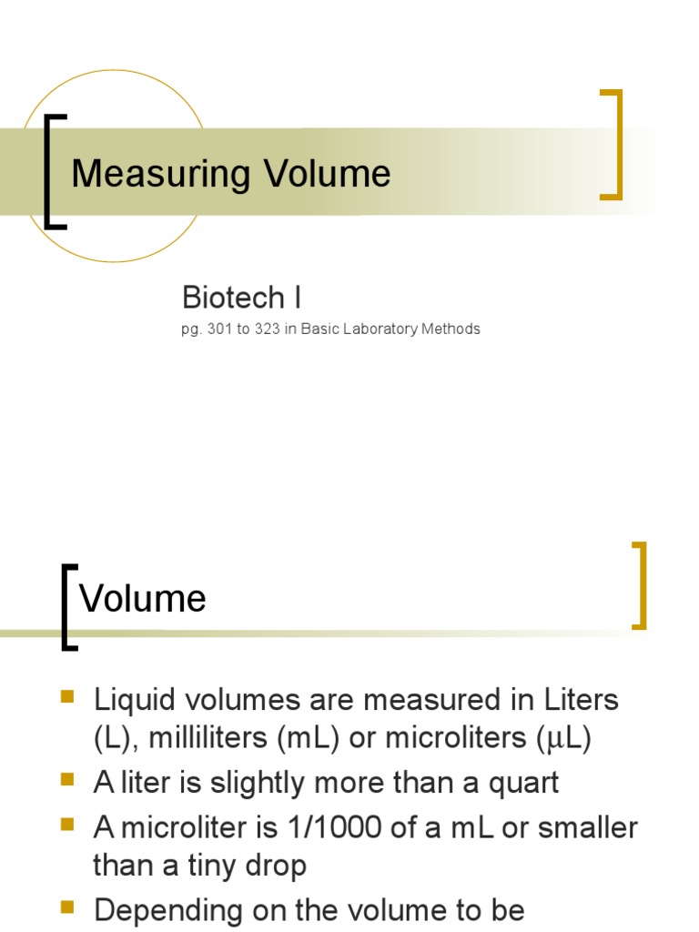 Measuring Volume | Download Free PDF | Calibration | Volume