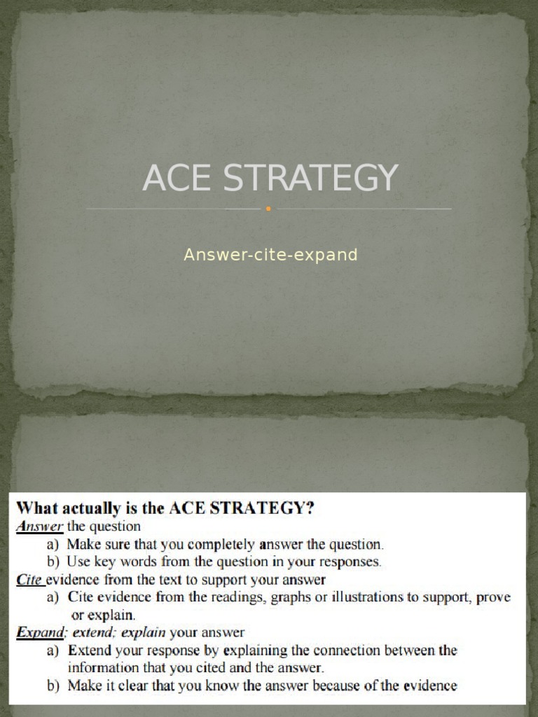 ACE Strategy: Answer-Cite-Expand Guide | PDF