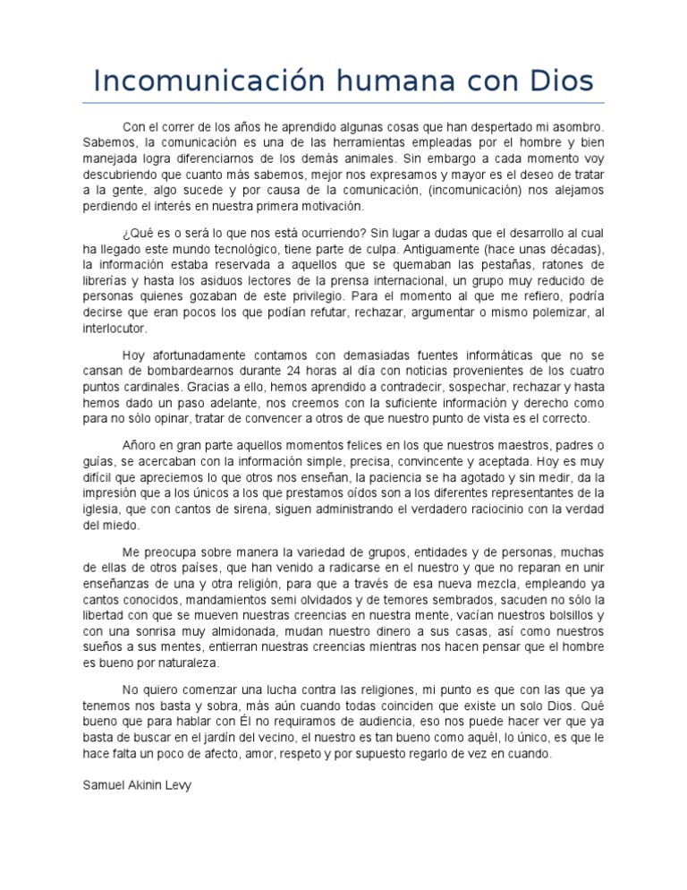 La Incomunicación Humana | PDF | Información | Comunicación