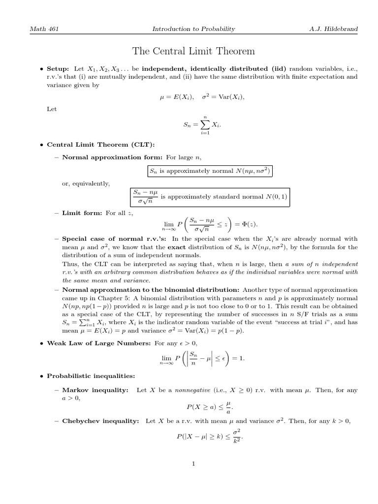 Central Limit Theorem | PDF