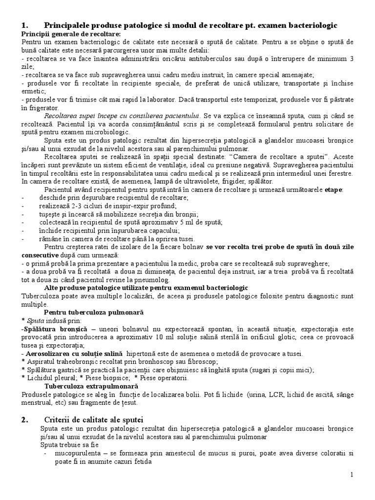 TB Subiecte Pneumologie | PDF