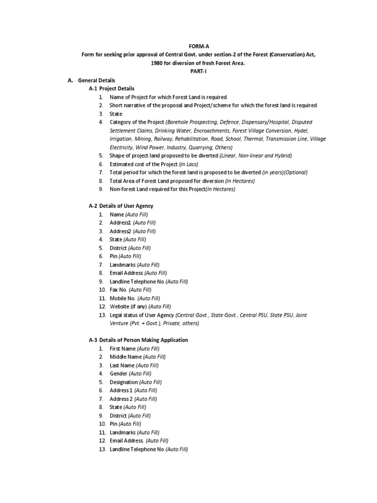 Forest Clearance Approval Form-A | PDF | Nonlinear System | Mining