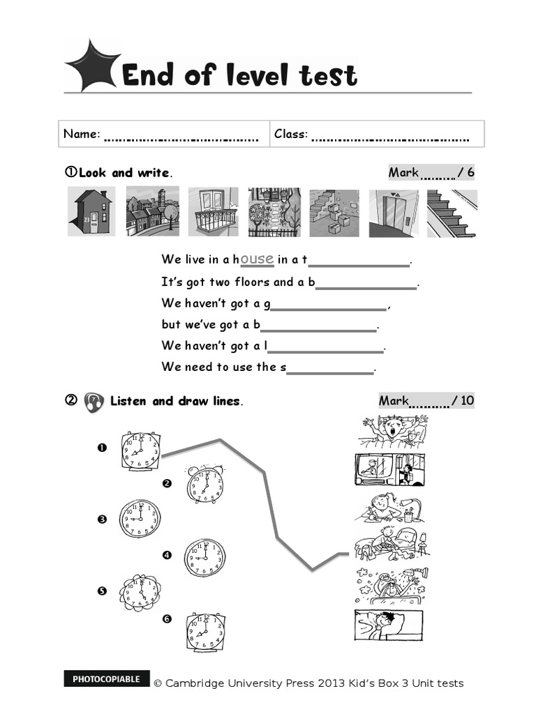 Name: Class: Mark / 6: Look and Write | PDF | Language Arts ...