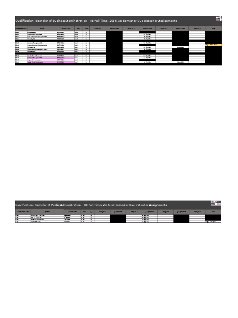Assignment Due Dates | PDF | Graphic Design | Accounting