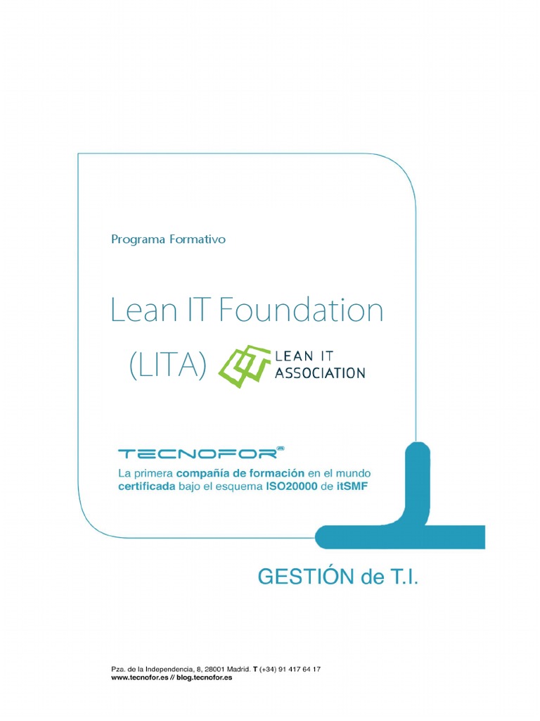 Temario Lean IT Foundation | PDF | Propiedad | Profesional en el manejo de proyectos
