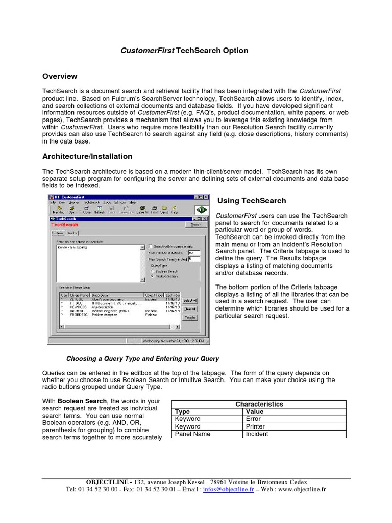 TechSearch Overview | PDF | Information Retrieval | Boolean Data Type