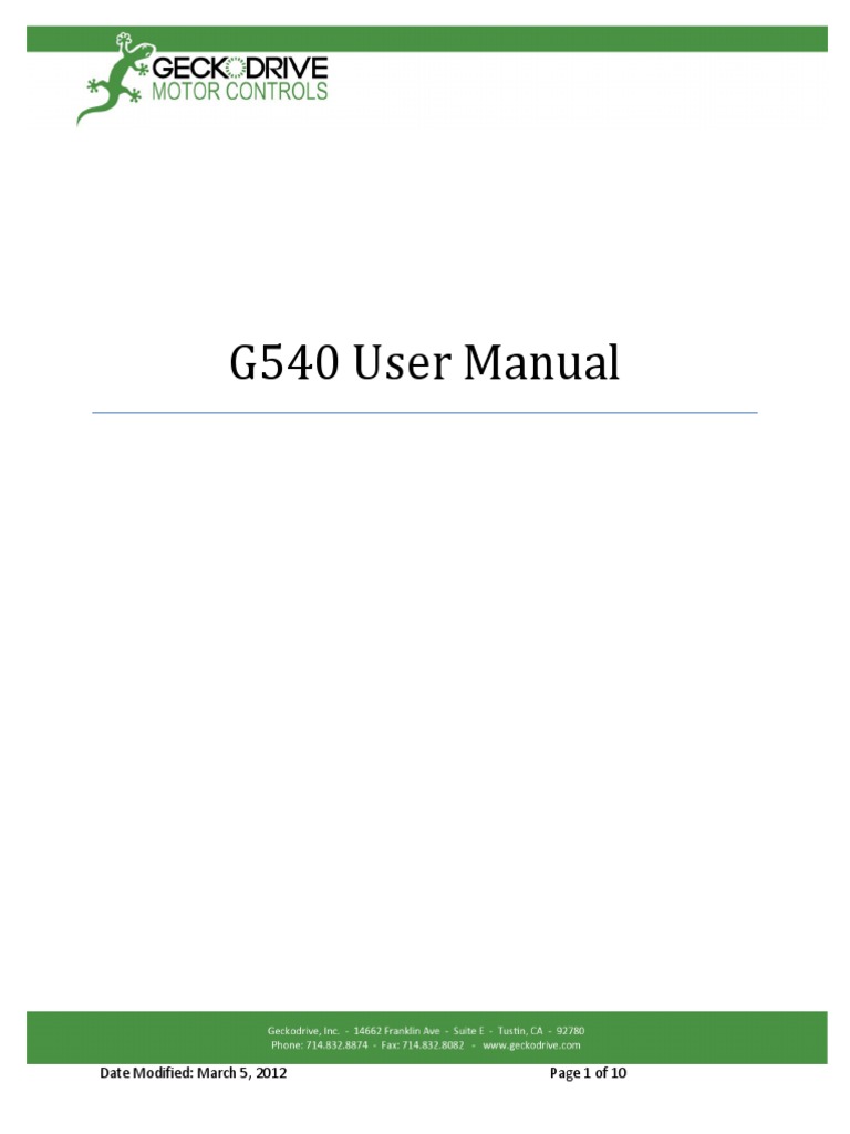 G540 REV8 Manual PDF | PDF | Power Supply | Electrical Connector