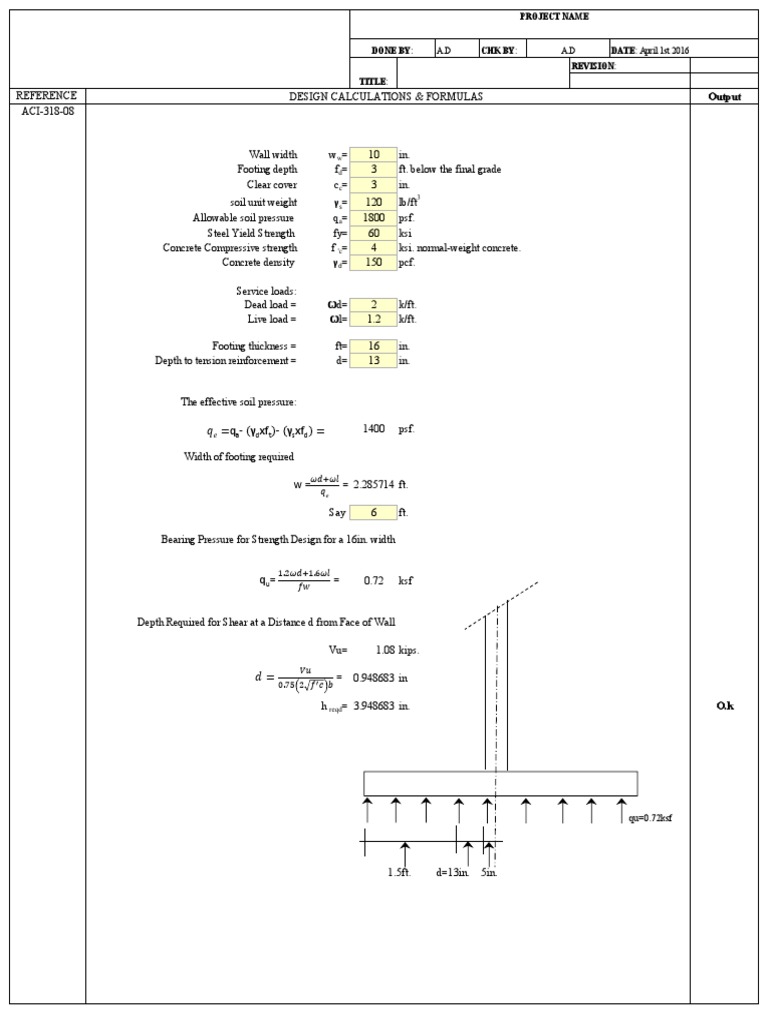 Wall Footing Design | PDF | Strength Of Materials | Solid Mechanics